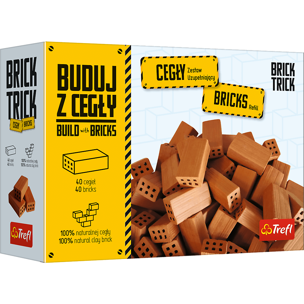 Trefl - Brick Trick - Buduj z cegły - Zestaw uzupełniający 40 cegiełek ...