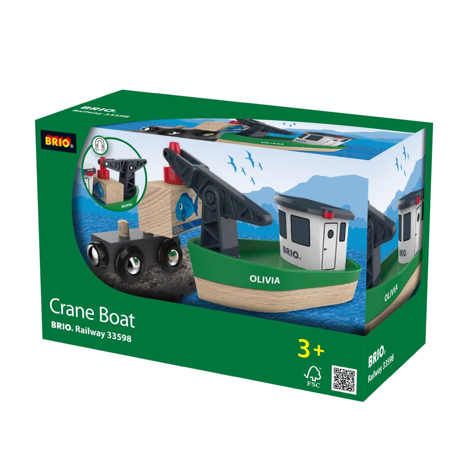 BRIO Statek Rybacki z Dźwigiem 33598 Sklep z zabawkami Kimland